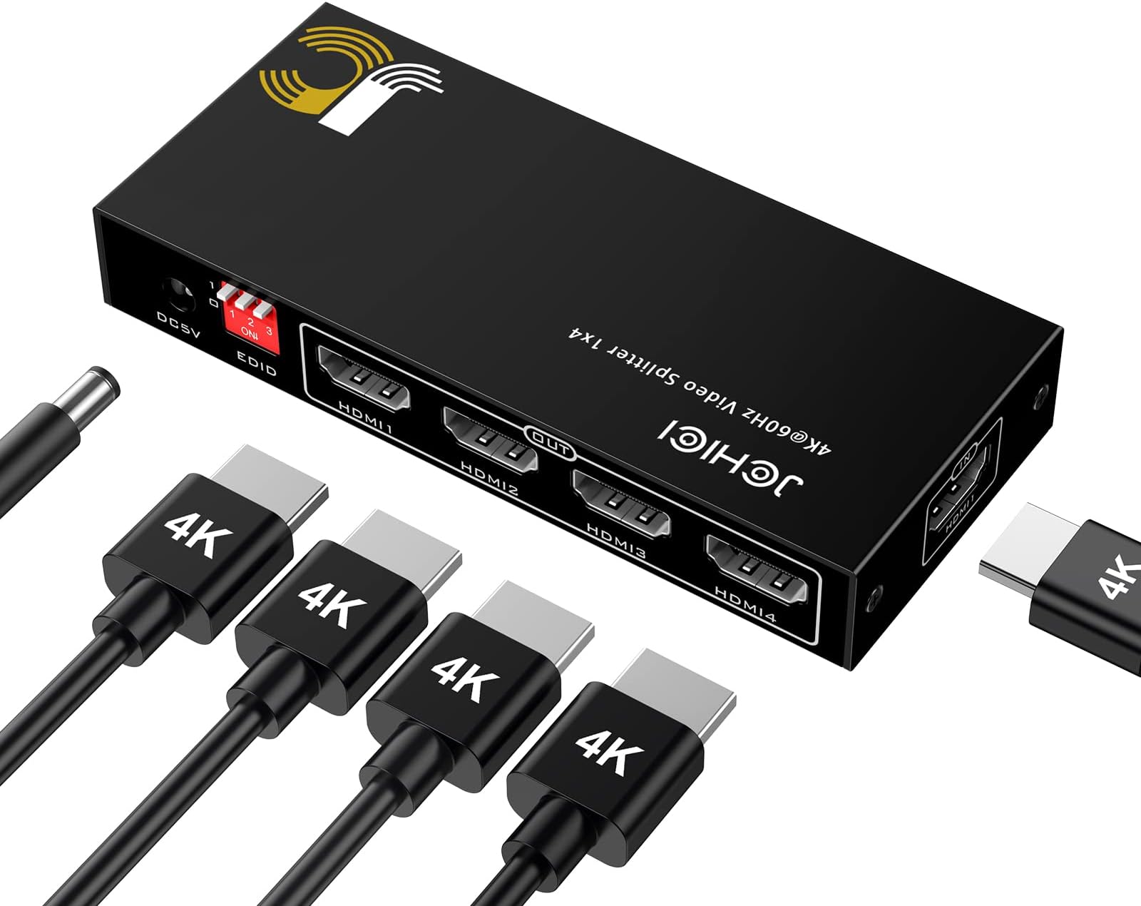Amazon.com: Togconn 4K HDMI Splitter 14, 1 in 4 Out Adapter, Supports 4K@30Hz, Full Ultra HD, 3D ...