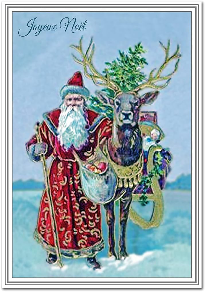 French Christmas Cards - Joyeux Noël - Merry Xmas Greetings in French ...