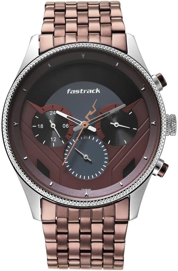 Fastrack Thor Quartz Multifunction Red Dial Metal Strap Watch for Men ...