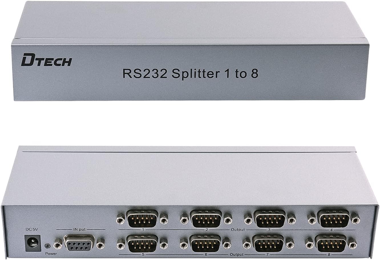 Amazon.com: DTech Serial Splitter 8 Port Industrial RS232 Expander COM ...
