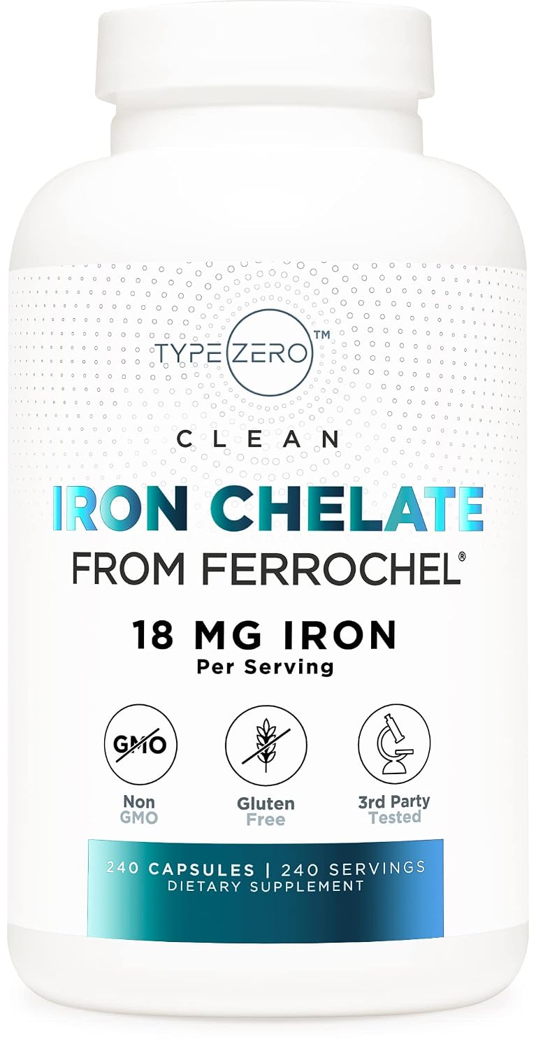 Cápsulas de Quelato de Ferro Tipo Zero (18 MG, 240 CAPS) da Ferrochel ...
