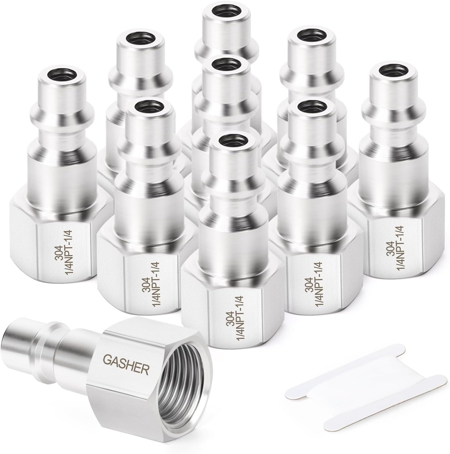 Amazon.com: GASHER 10PCS 304 Stainless Steel 1/4-Inch NPT Female ...