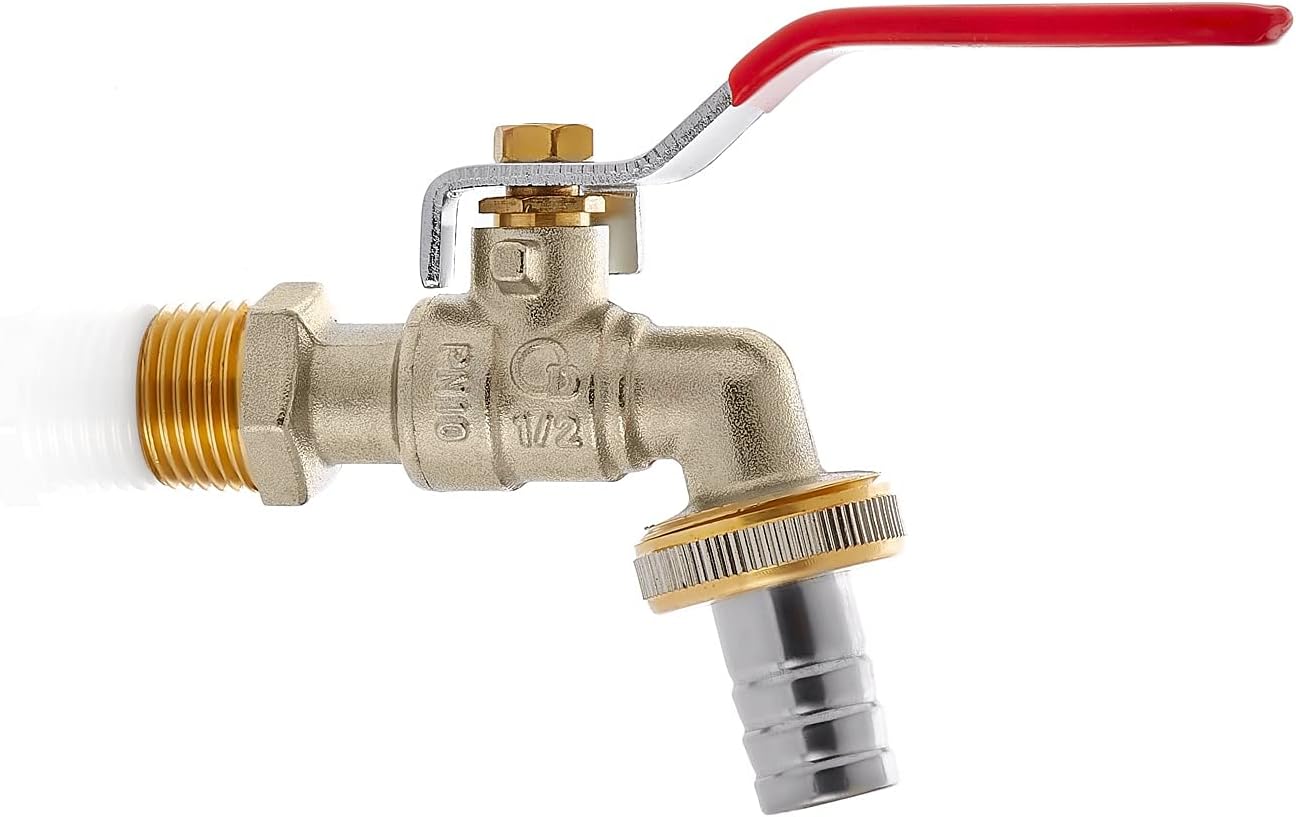 1/2″ Mini Garden BIB TAP Water Lever Type Valve RED Handle – BigaMart