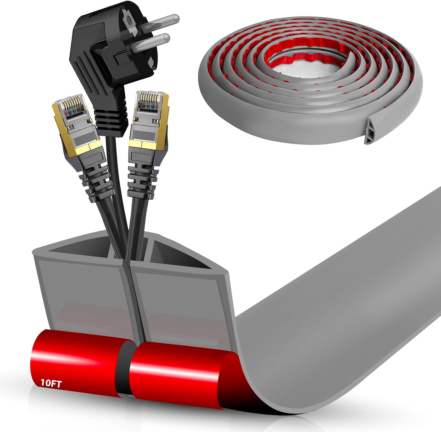 Amazon.com: Floor Cord Cover Cable Cavity Self Adhesive Cord Hider ...
