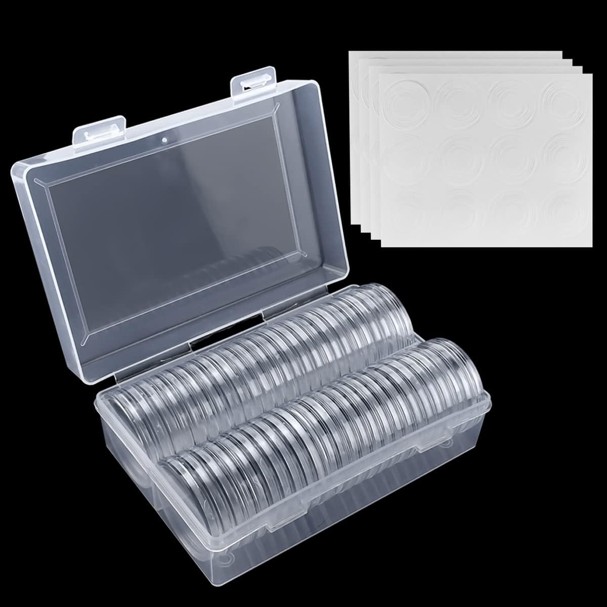 Amazon.com : 100 Pieces 41mm Coin Holder Silver Dollar Coin Capsules ...