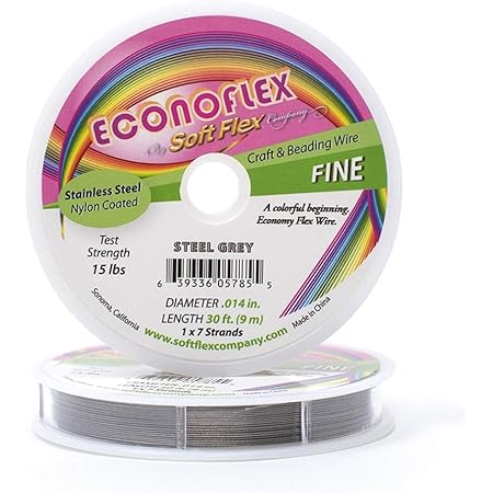 Soft Flex Wire 21-Strand .014-inch x 30'-Satin Silver, Stainless Steel ...