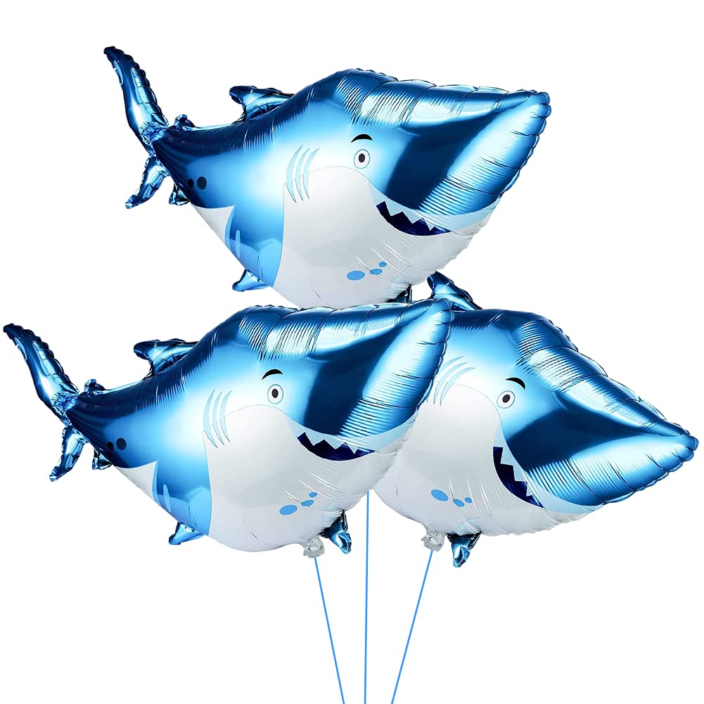 Buy 3 Pcs Giant Shark Balloon, Shark Fish Party Balloons for Kids ...