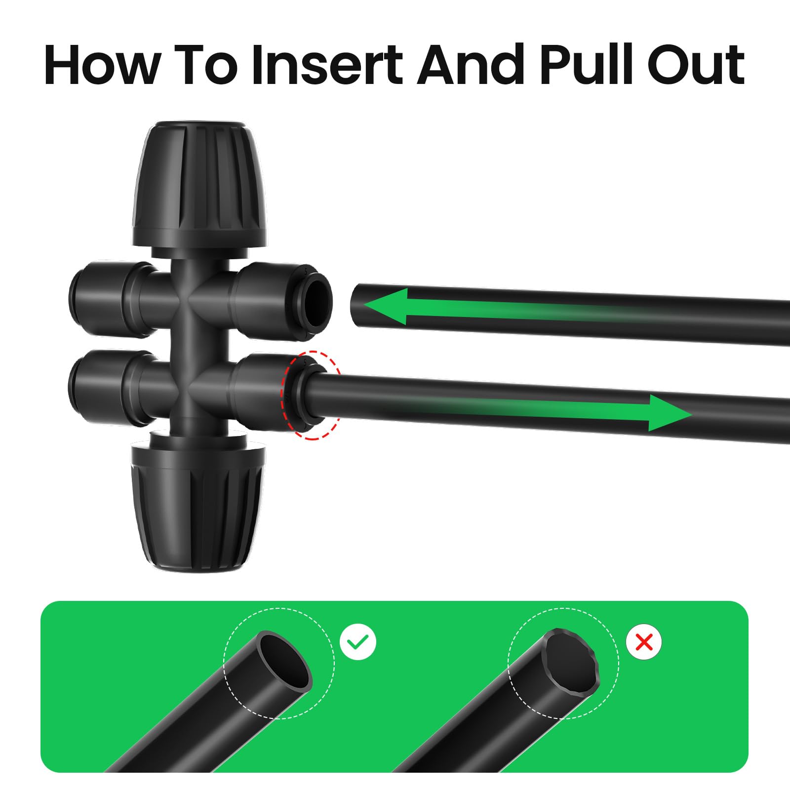 Snapklik.com : 4 Packs 1/2to 1/4Barbed Tee Quick Connector