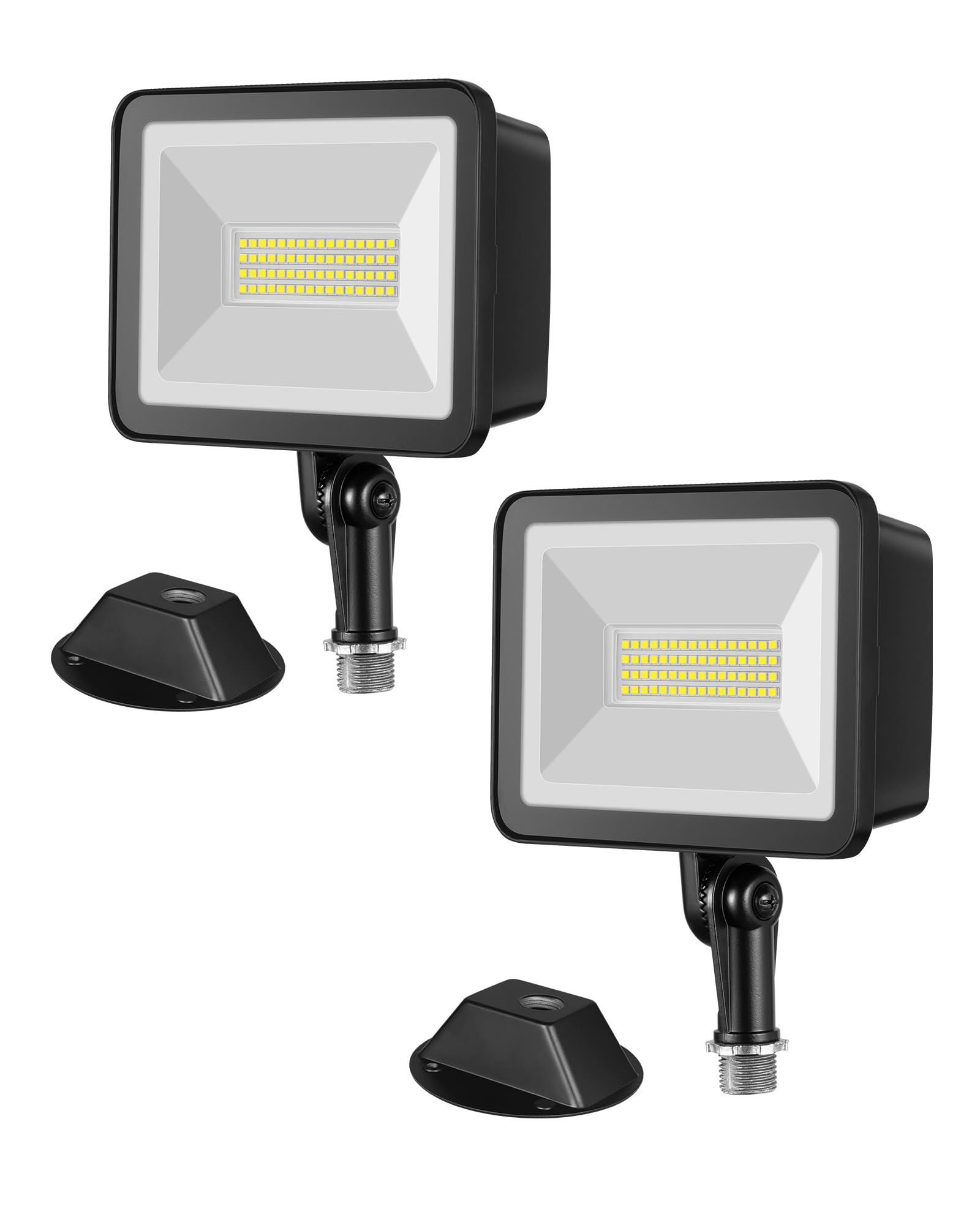 EDISHINE 2 Pack 6800LM LED Flood Lights Outdoor with Knuckle Mount, 46W ...