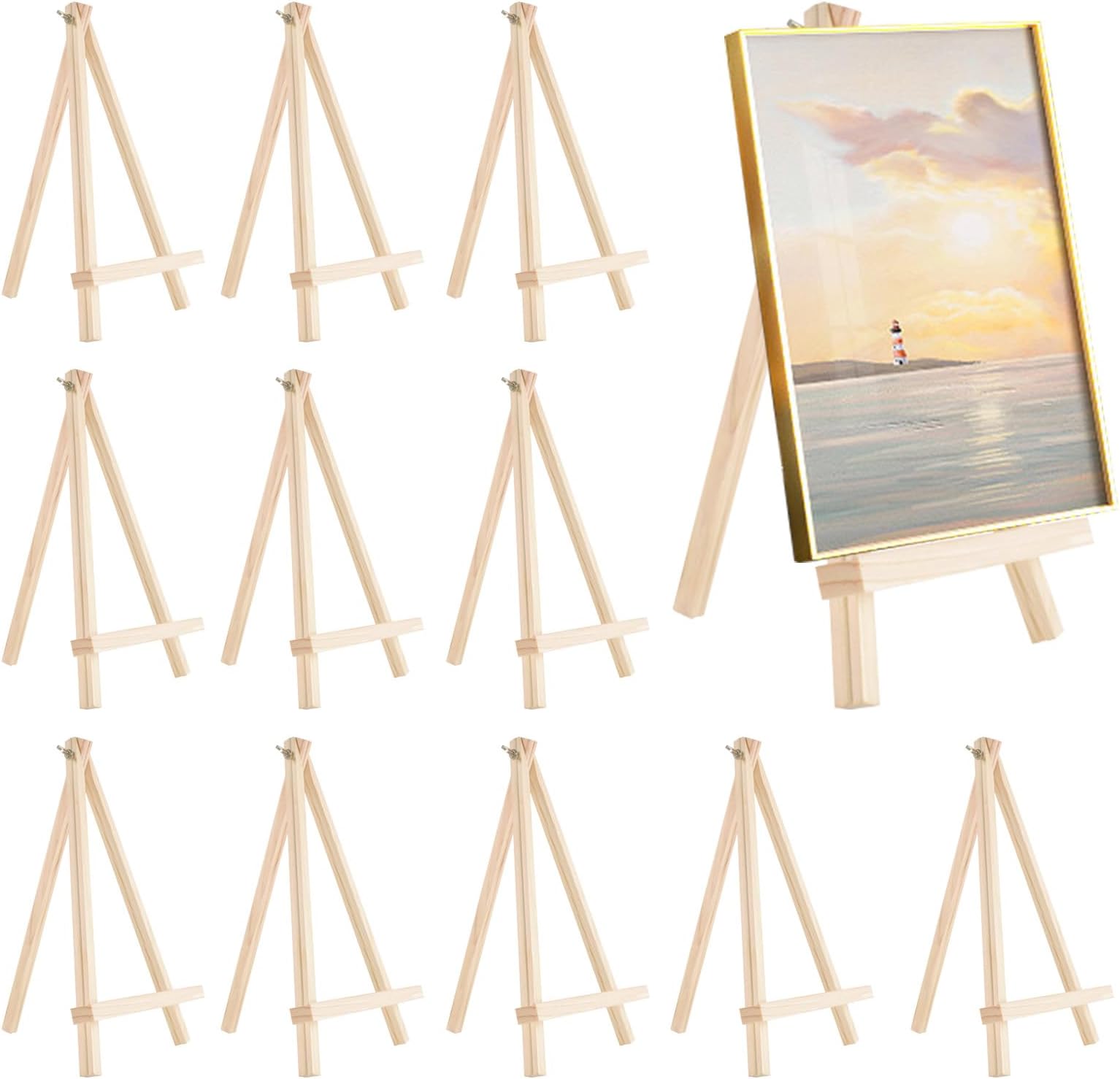 Amazon.com: Voittozege 12 Pack Wooden Easel Art Craft Painting Easel ...