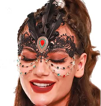 Amazon.com: Blindery Sexy Masquerade Mask Rhinestone Crystal Lace Mardi ...