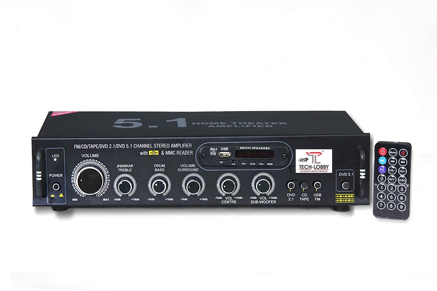 Tech-lobby 5.1 Surround Sound Amplifier 5500 P.M.P.O with Karoake ...