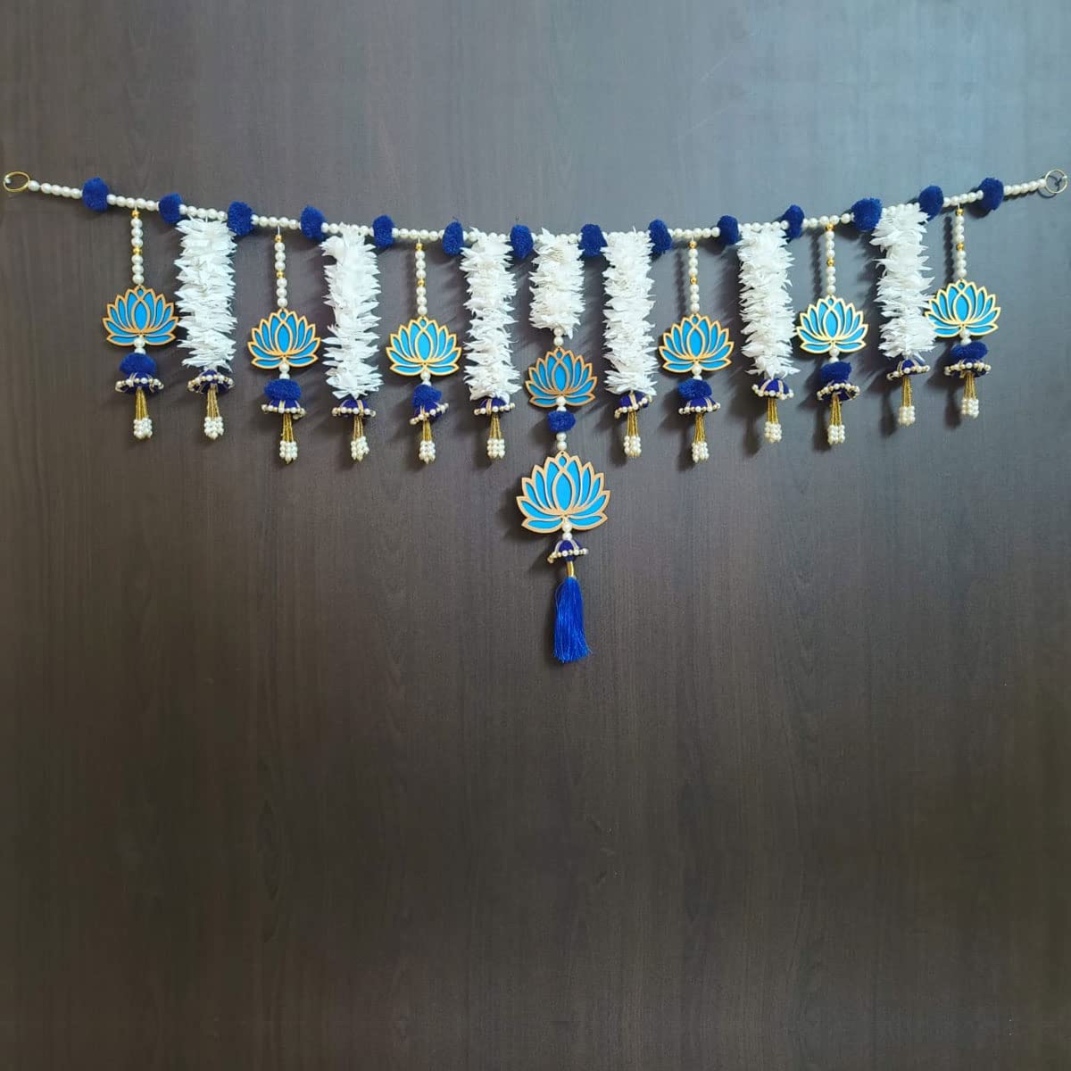 MyGiftyShop Handmade Door Hanging Blue Lotus Style Bandarwal Toran (TL ...