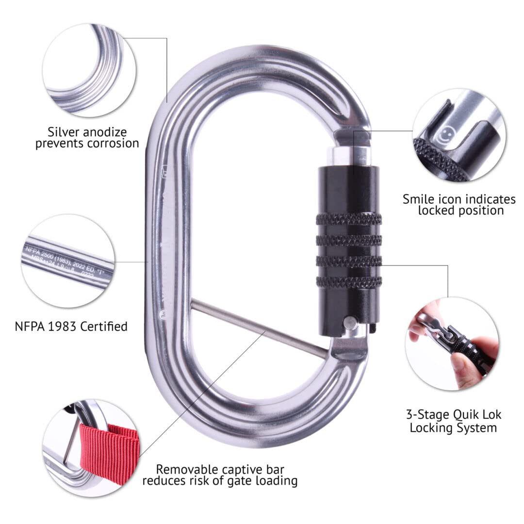 NFPA Carabiner Rock-N-Rescue Heavyweight Nylon Tubular Webbing 25 Ft ...