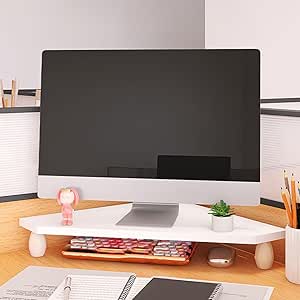 Amazon.com: ROYUMI Corner Monitor Stand White Screen Stand Corner with ...
