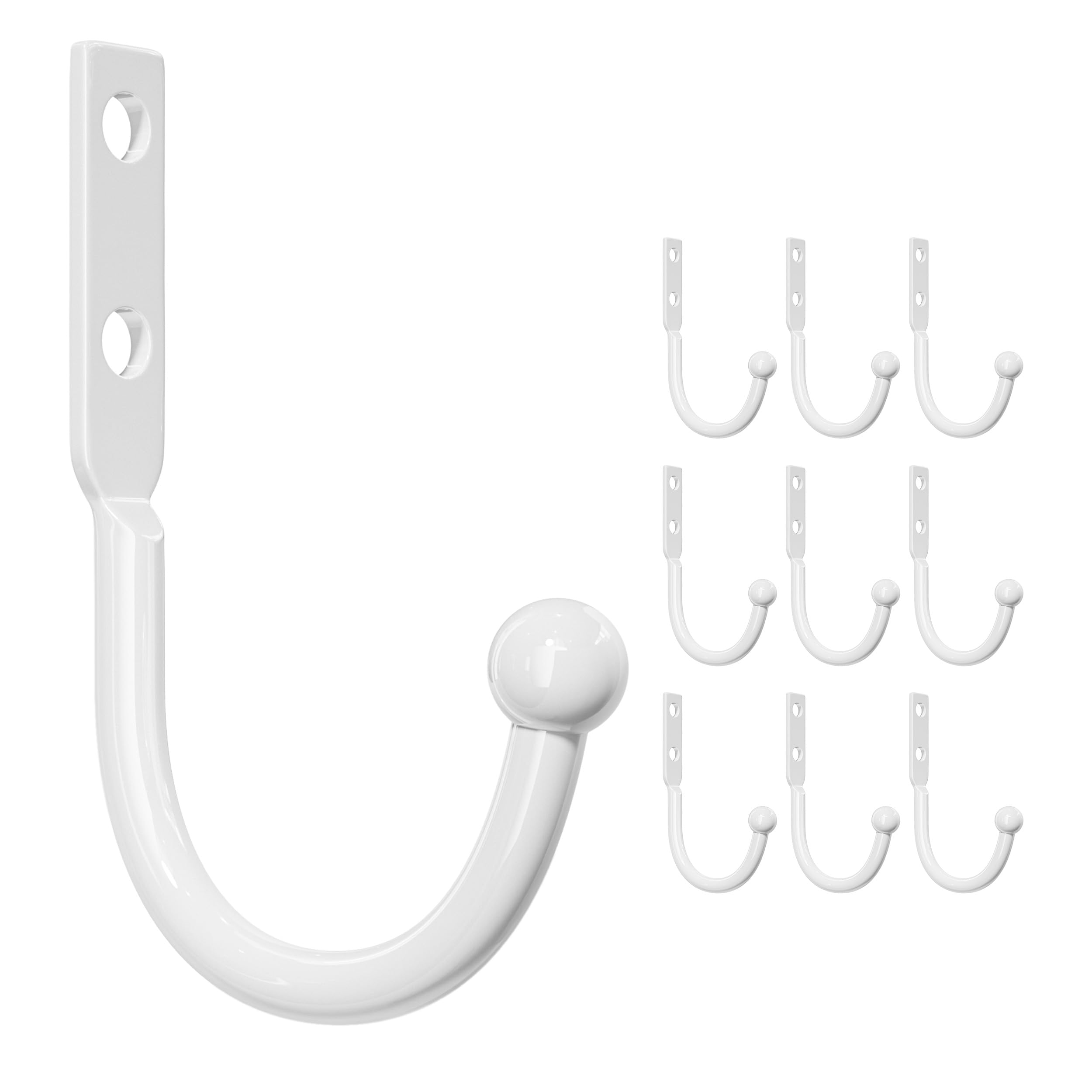 jockcaras White Wall Hooks for Towel Storage: Holds up to 45 LBS ...