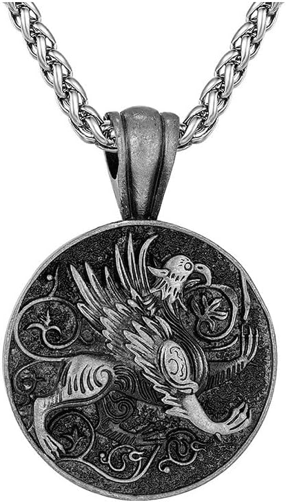 Vintage Mythology Monster Griffin Necklaces Men Norse Viking Hippogriff ...