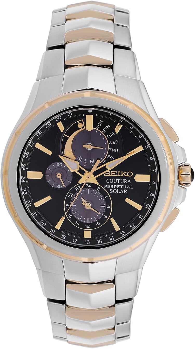 Seiko Analog Black Dial Men's Watch-SSC573P1 Stainless Steel, Black ...