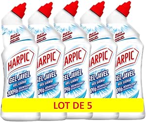 HARPIC Gel WC Javel 750 ml (Lot de 5, Eclat et Blancheur) : Amazon.fr: Epicerie
