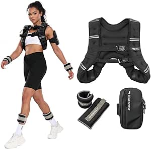 Amazon.com : Weighted Vest for Women Men with Wrist Ankle Weights BeatBoost 25 lb Weight Vest ...