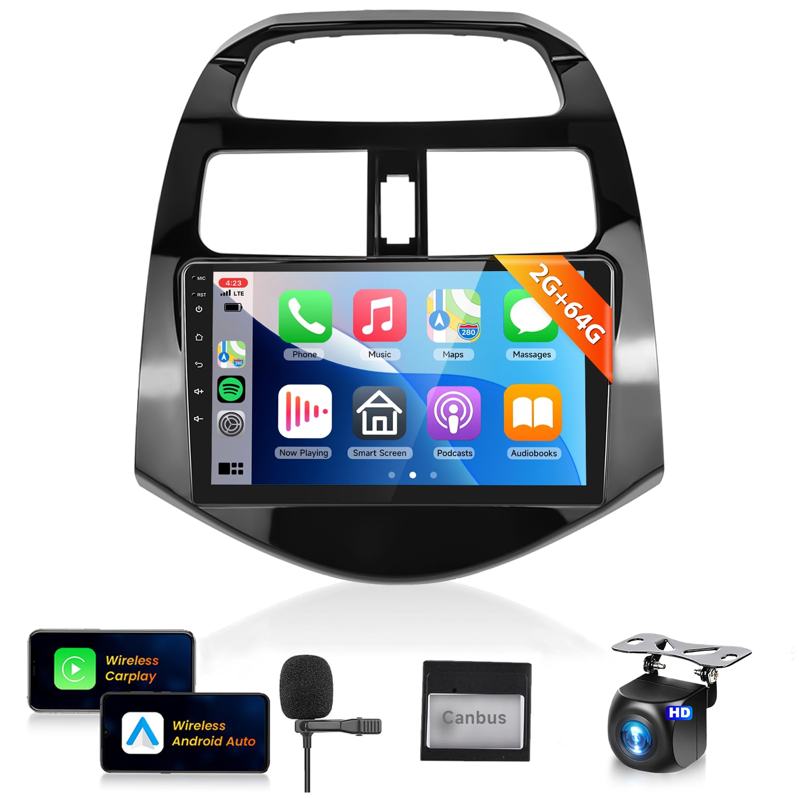 Amazon.com: 2G 64G Android Car Stereo para Chevy Chevrolet Spark 2011 ...