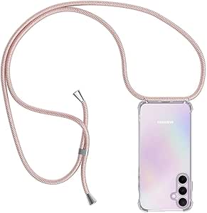 ZYIMOU Case for Samsung Galaxy A55 5G with Cord, Necklace Protective Case Ultra-Thin Transparent ...
