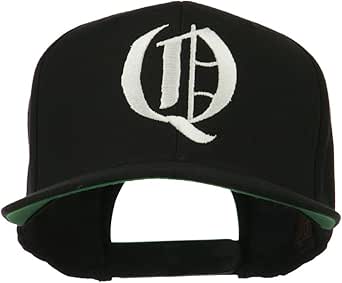 Old English Q Embroidered Flat Bill Cap - Black OSFM at Amazon Men’s ...