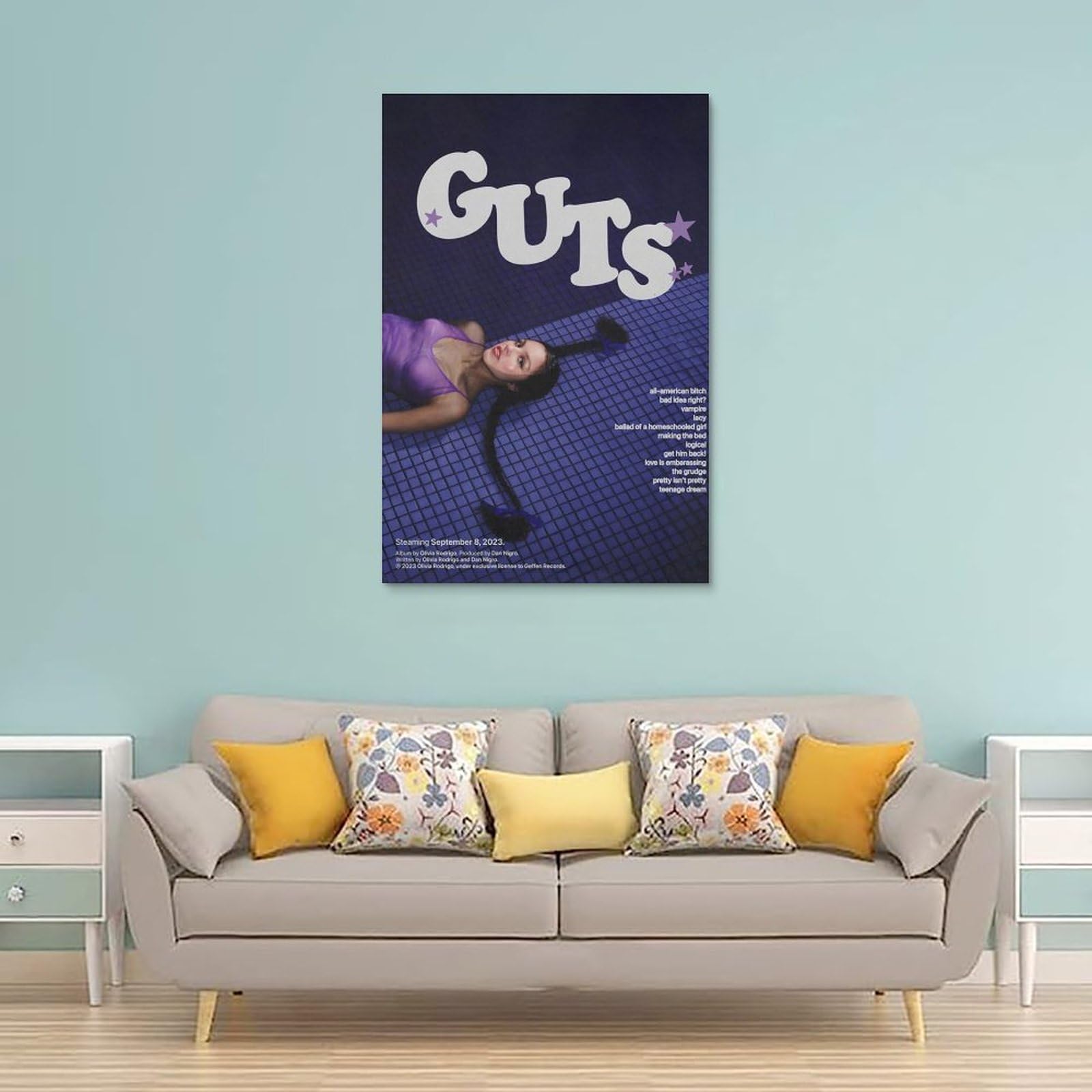 Snapklik.com : Maynuo Olivia Poster Rodrigo Guts Album Cover Canvas Art ...