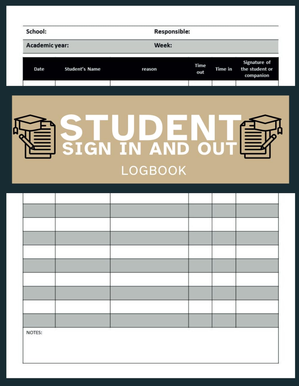 Amazon.com: student sign in and out logbook: Record entry and exit of ...