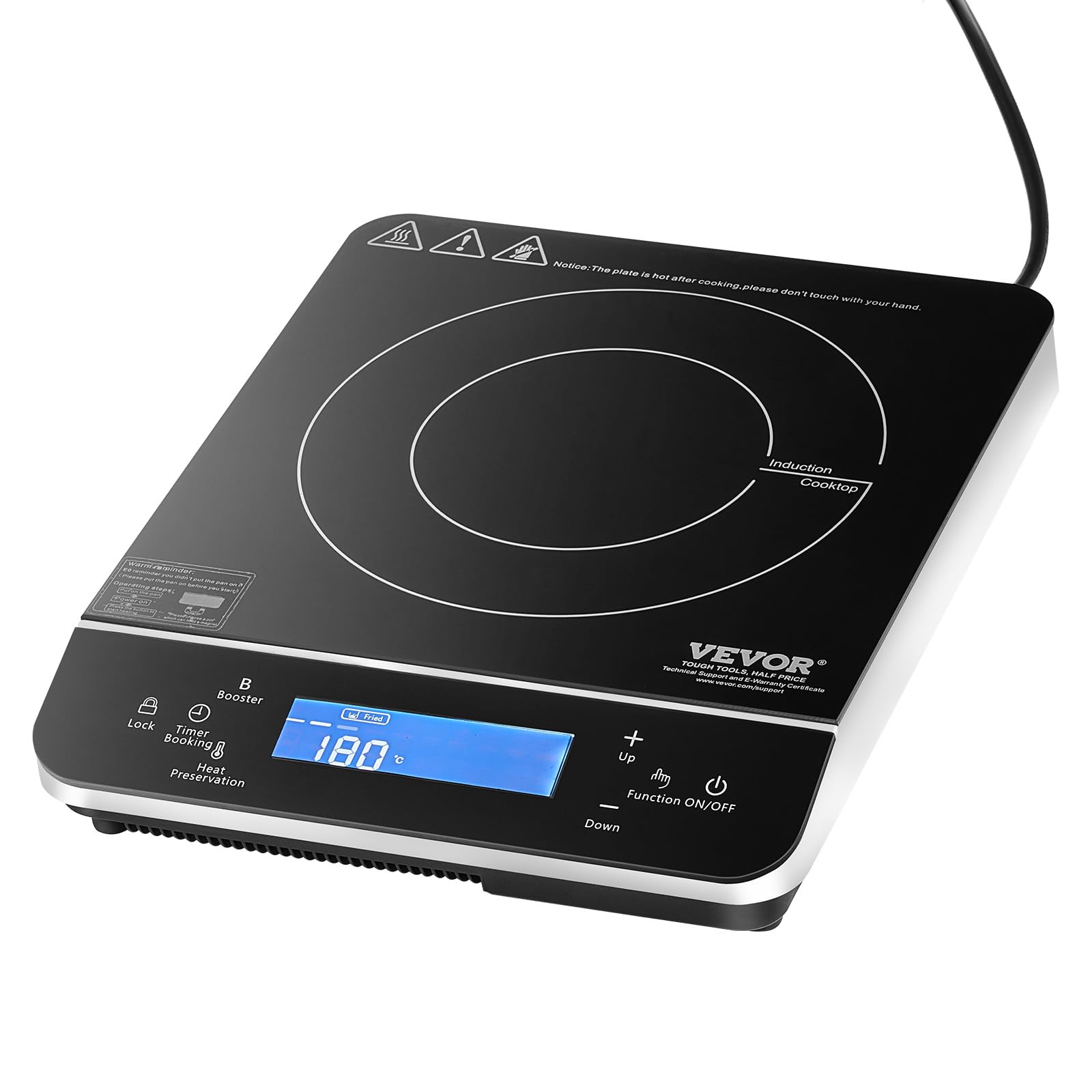 Amazon.com: VEVOR Portable Induction Cooktop, 1500W Electric Induction ...