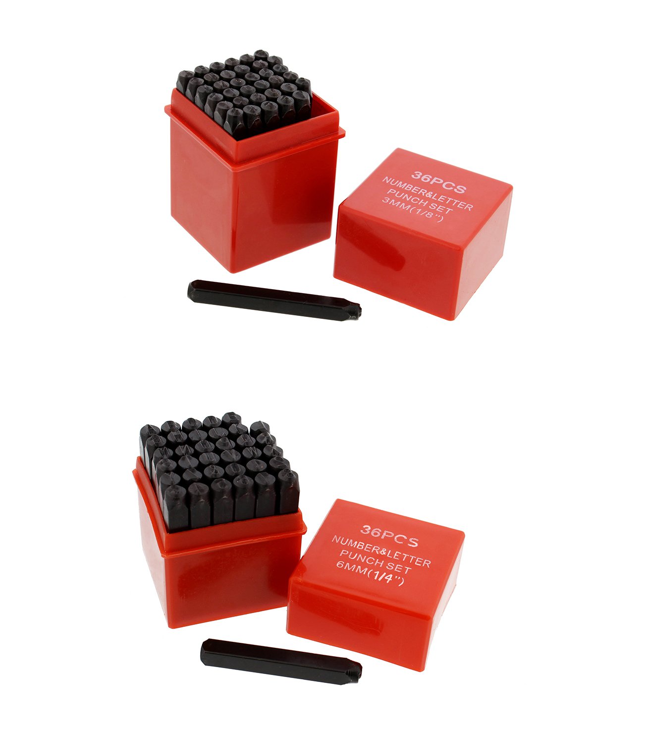 Snapklik.com : ABN Metal 1/4in & 1/8in Stamping 72-Piece Tool Kit Alphabet