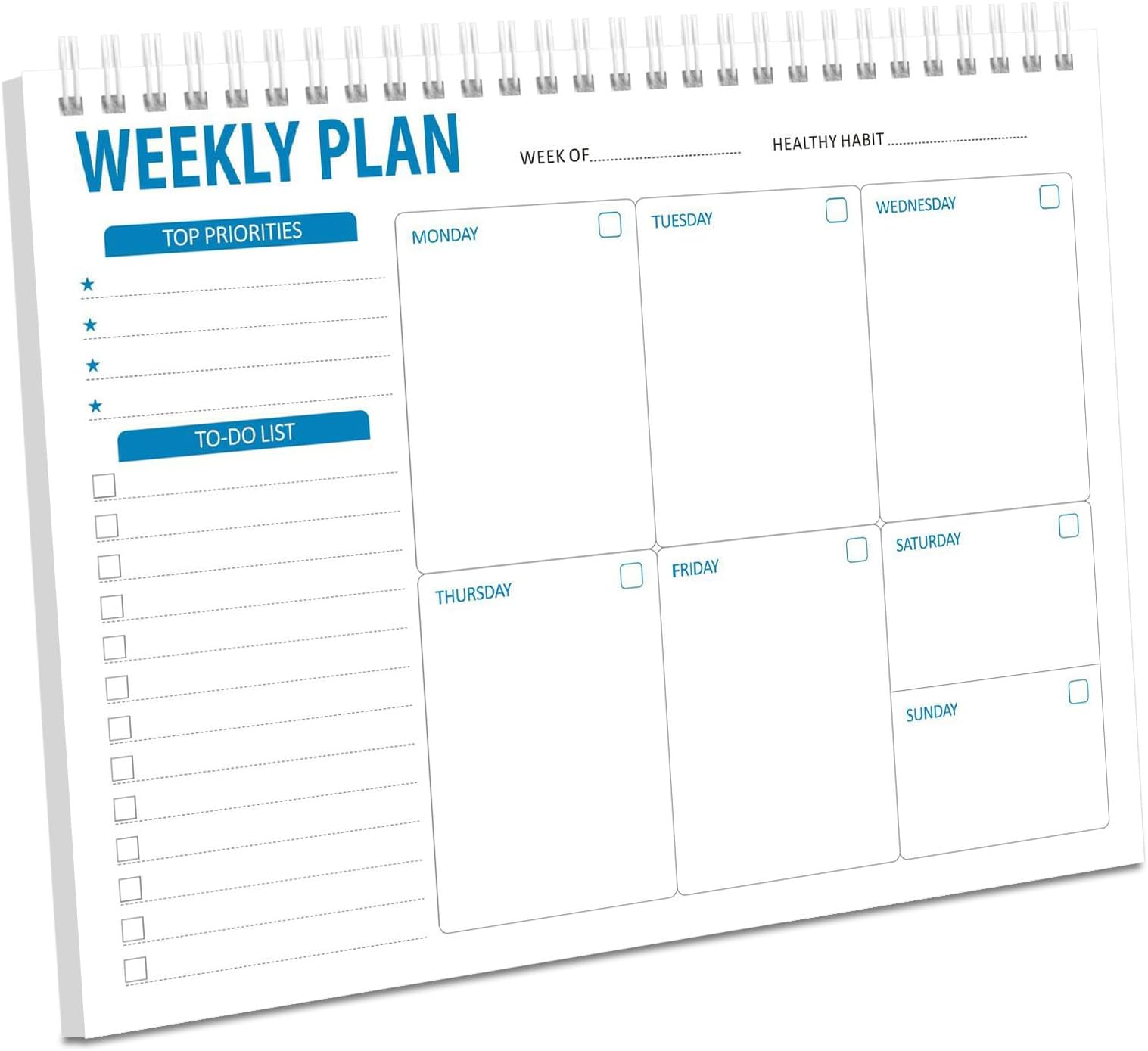 2025 Weekly Planner | Undated Daily Monthly Productivity Pad with Habit ...