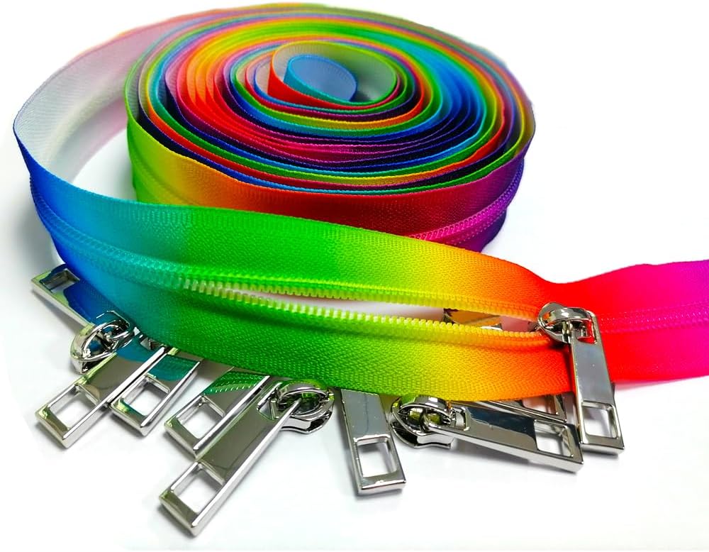 #5 Nylon Coil Zippers by The Yard Long Zippers for Sewing Colorful ...