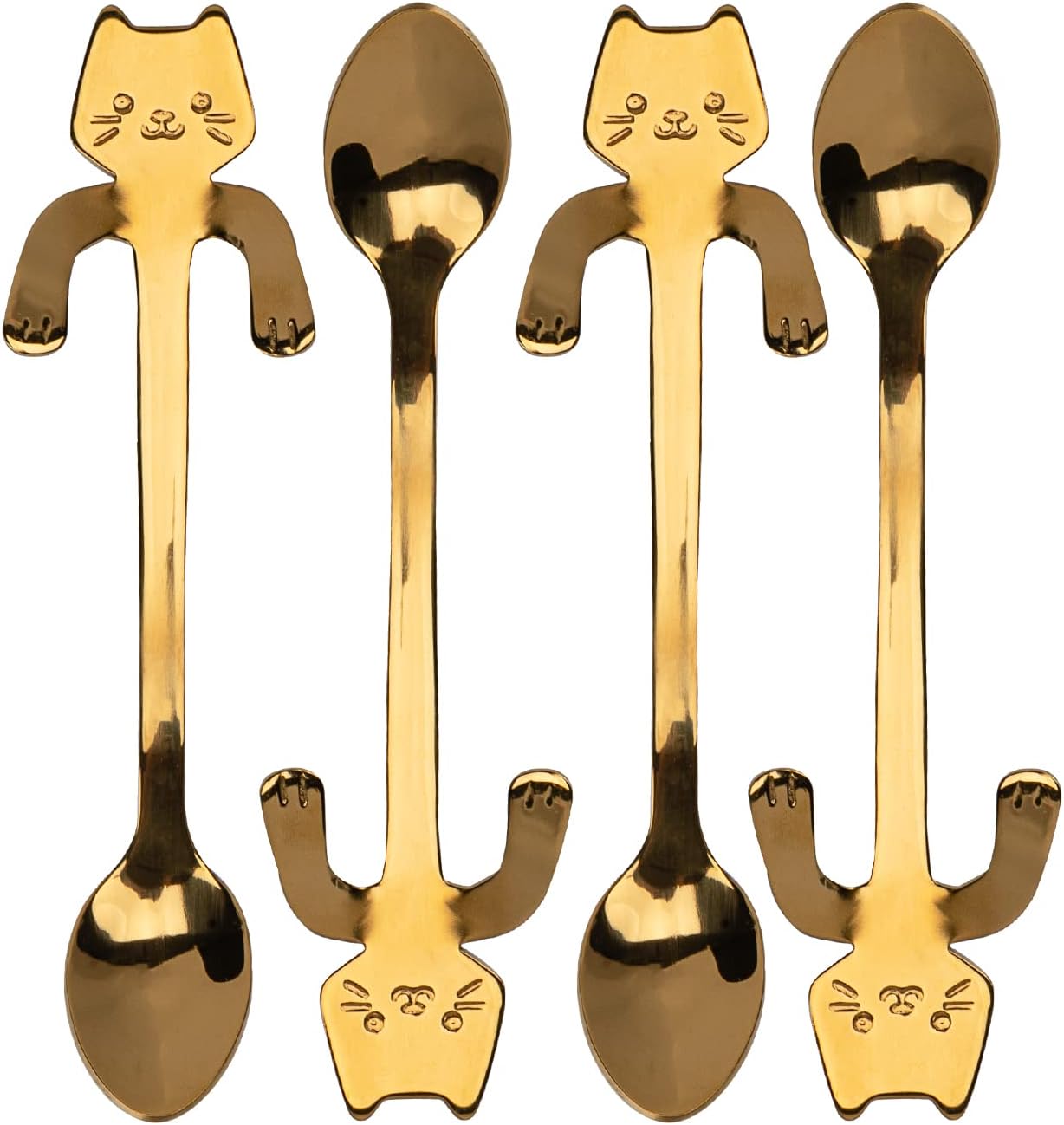 Amazon.com: JANKOW 4PCs Cat Spoon Coffee Teaspoon, Stainless Steel ...