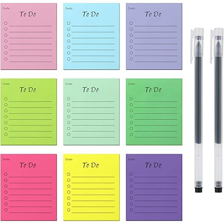 Amazon.com : 9 Stacks to do List Sticky Notes and 2pcs Writing Tools ...
