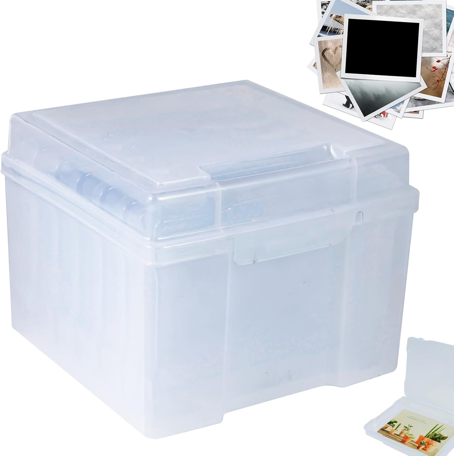 Photo Storage Boxes 7x5 Photo Cases Plastic Photo Keeper with 6 Inner ...