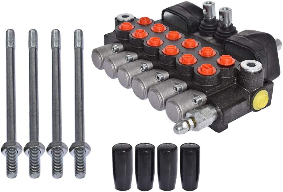 Amazon.com: Hydraulic Directional Control Valve 6 Spool 21 GPM 2 ...
