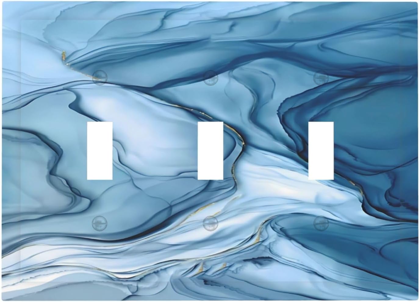 Marble Navy Blue Outlet Covers 3 Gang Triple Toggle Light Switch Wall ...