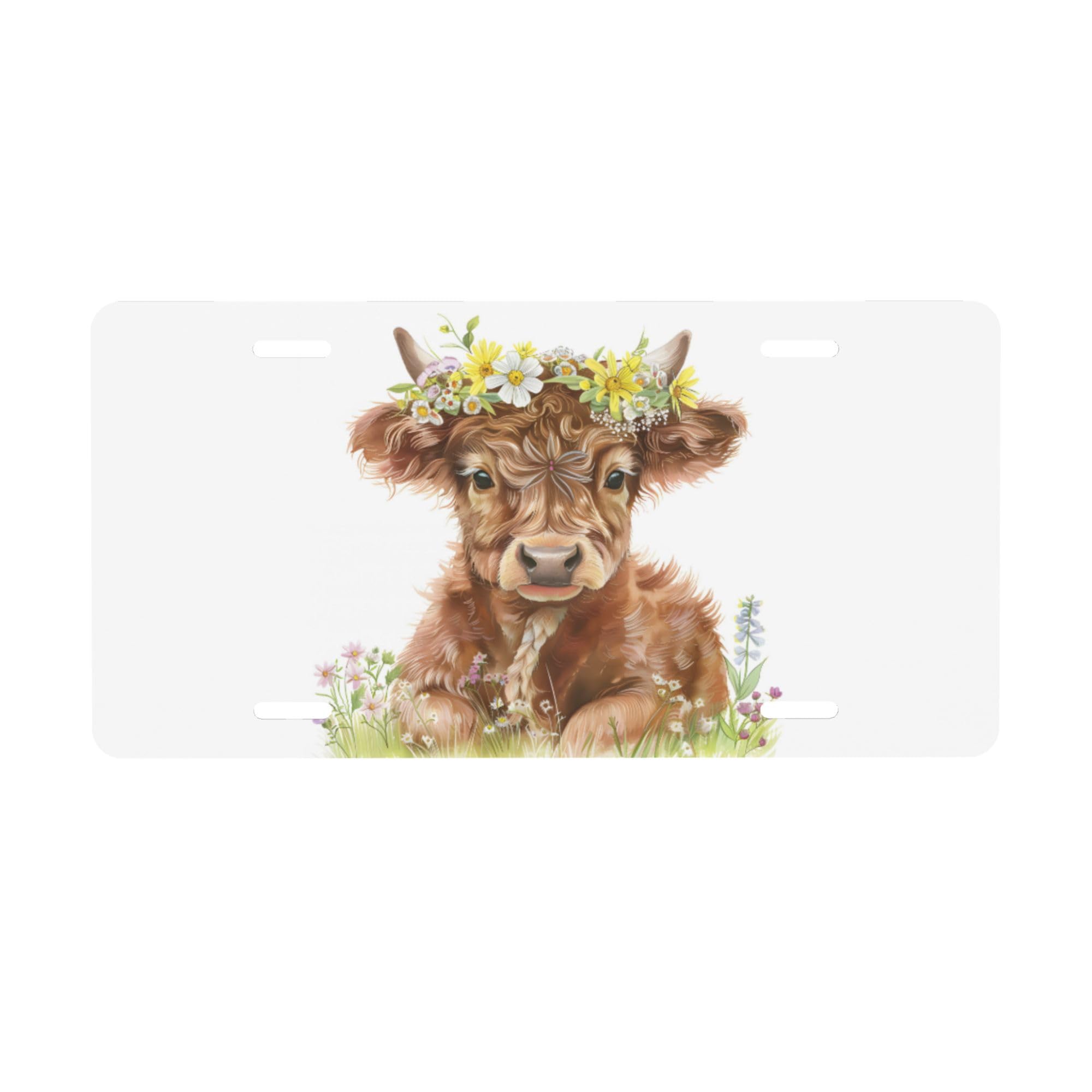 Cute Animal Highland Cow License Plate Car Front License Plates ...