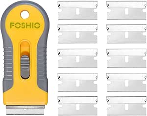 Amazon.com: FOSHIO Retractable Yellow Plastic Razor Blade Scraper Tool ...