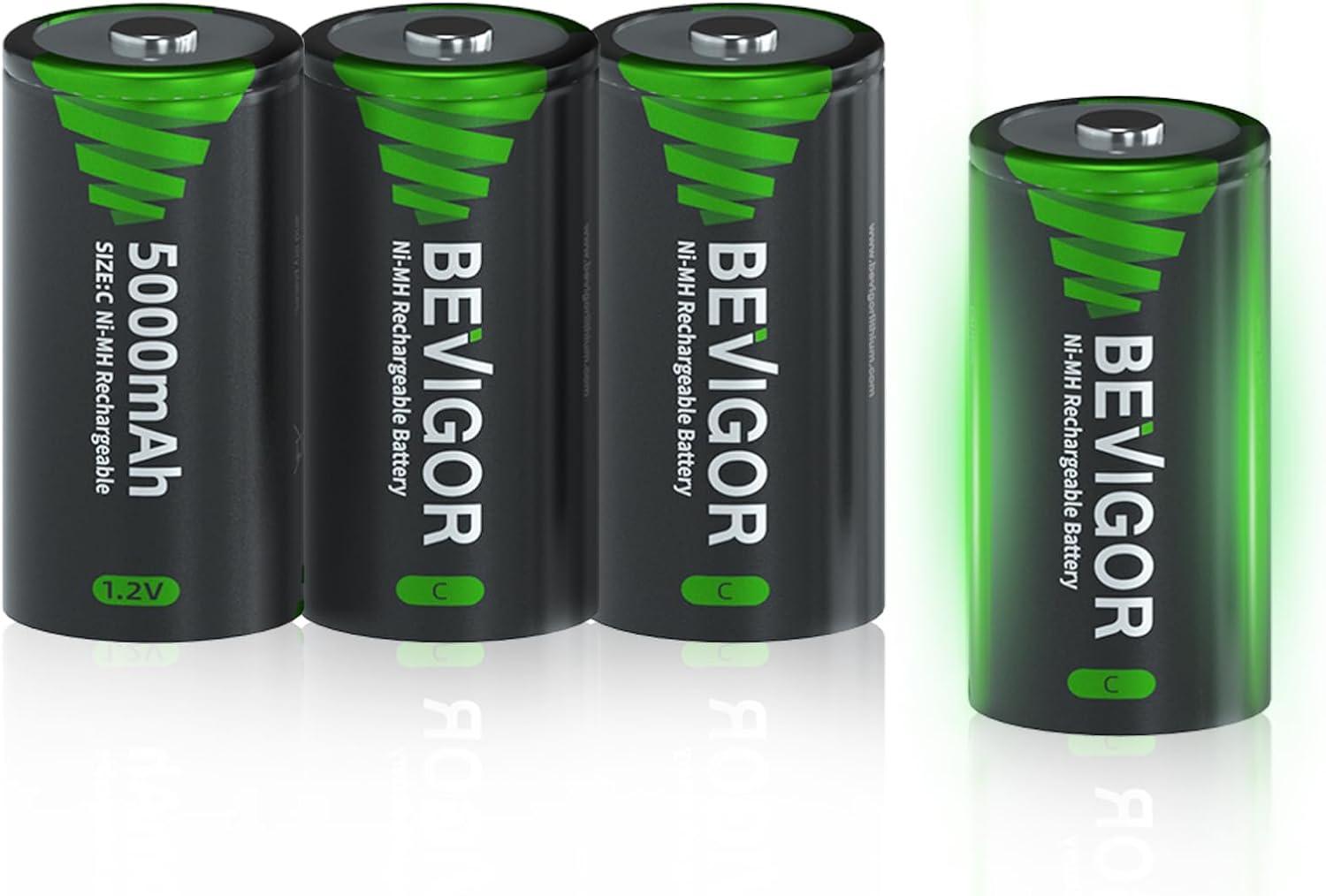 Amazon.com: BEVIGOR Rechargeable C Batteries, 5000mAh 1.2V NiMH ...