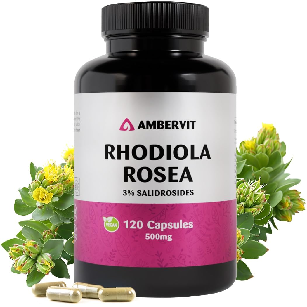 Rhodiola Rosea Capsules High Strength 500mg - 120 Capsules - 3% ...