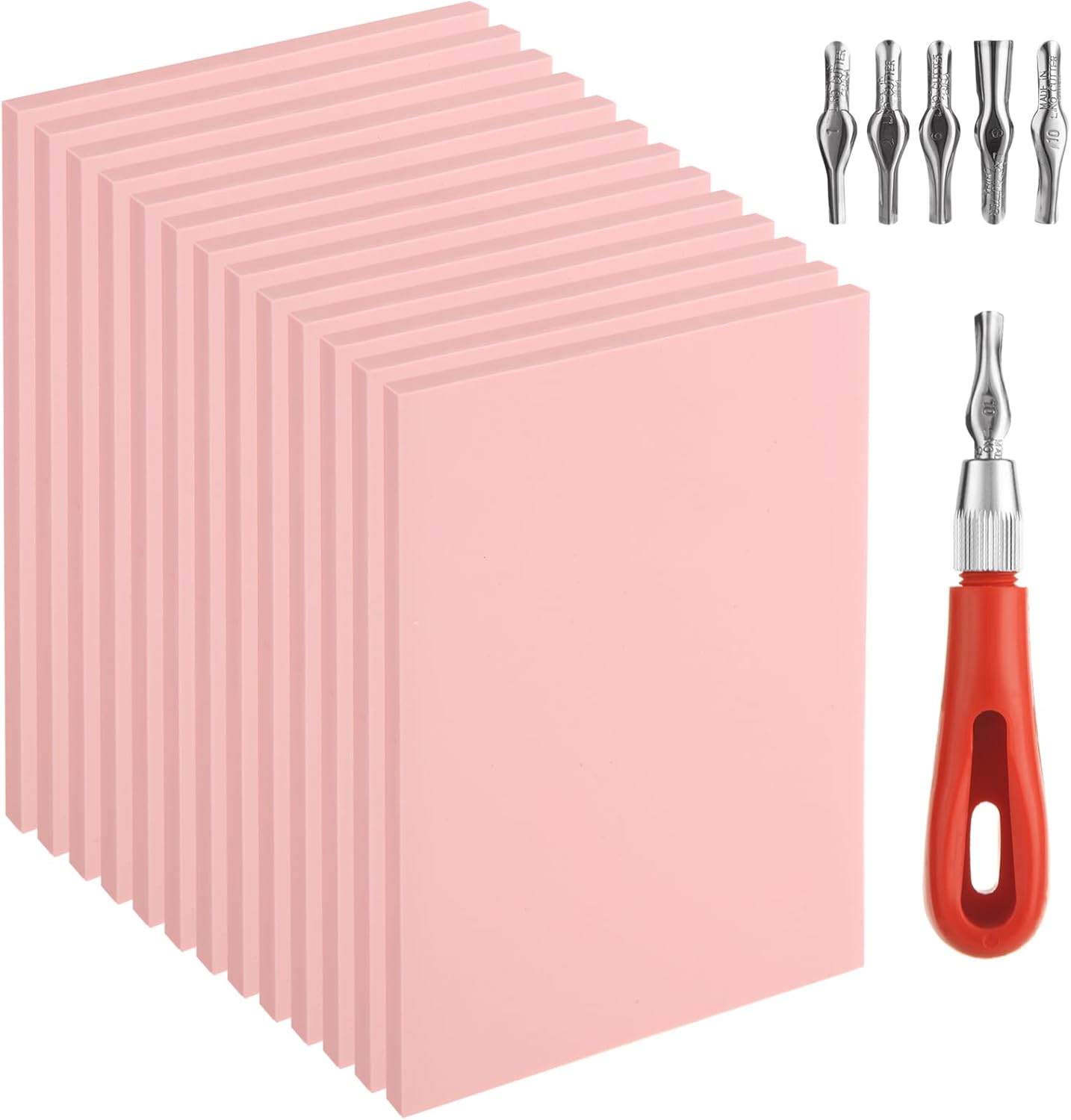 Amazon.com: 14PCS Rubber Stamp Carving Kit with 4x6” Linoleum Block ...