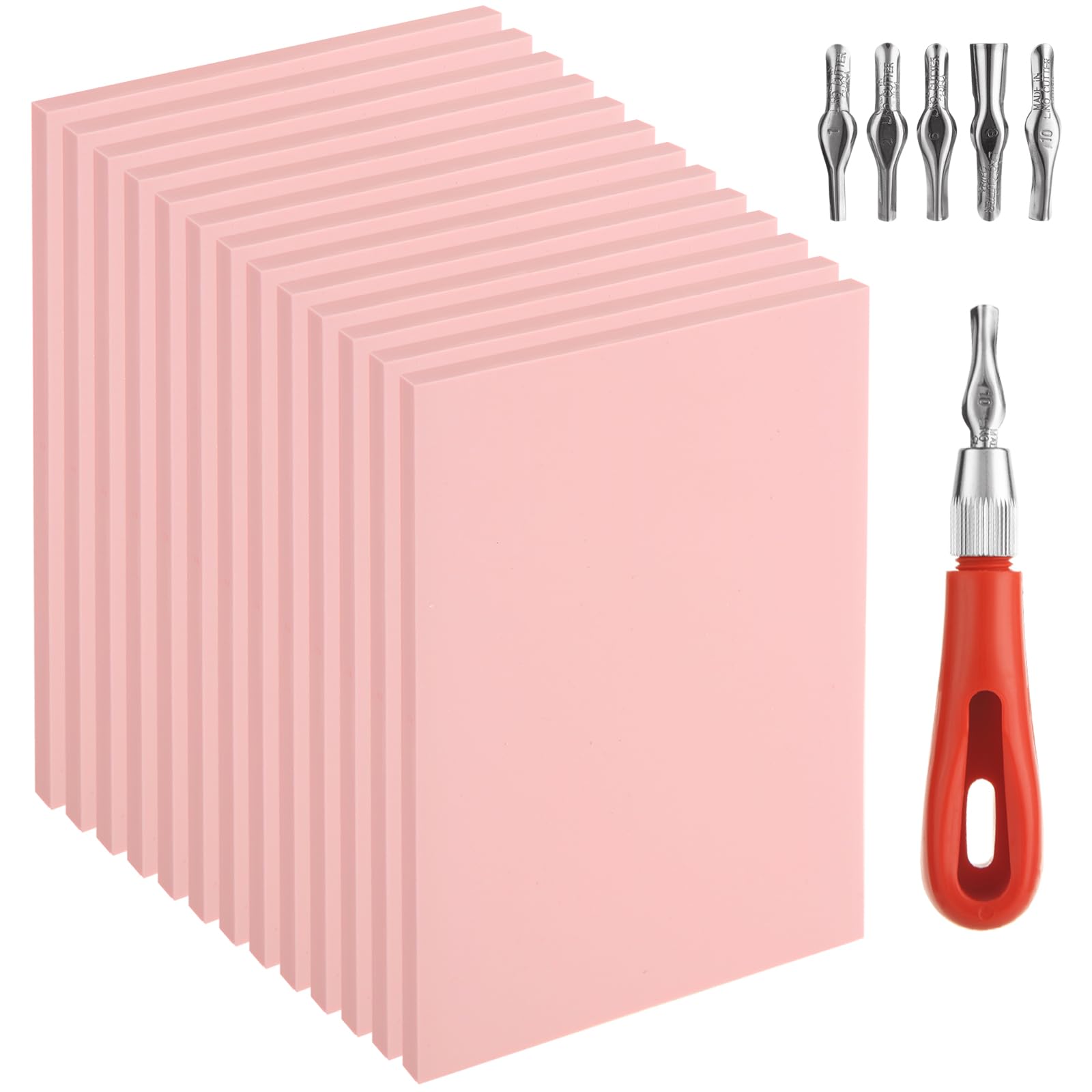 Amazon.com: 14PCS Rubber Stamp Carving Kit with 4x6” Linoleum Block ...