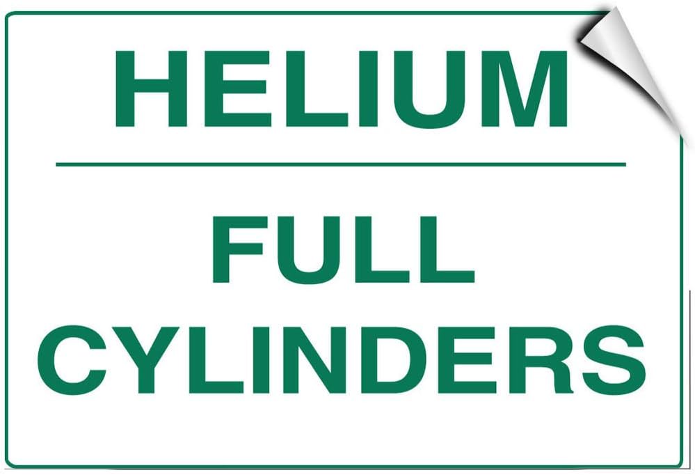 Helium Full Cylinders Hazard Flammable Label Decal Sticker Sticks to ...