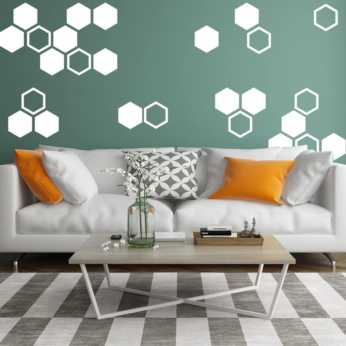 Amazon.com: 50x Honeycomb Wall Decals Decor - Geometric Hexagon Sticker ...