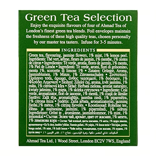 Ahmad Tea Green Tea | Green Tea Selection Pack | 20 Teabag Sachets | 1 ...