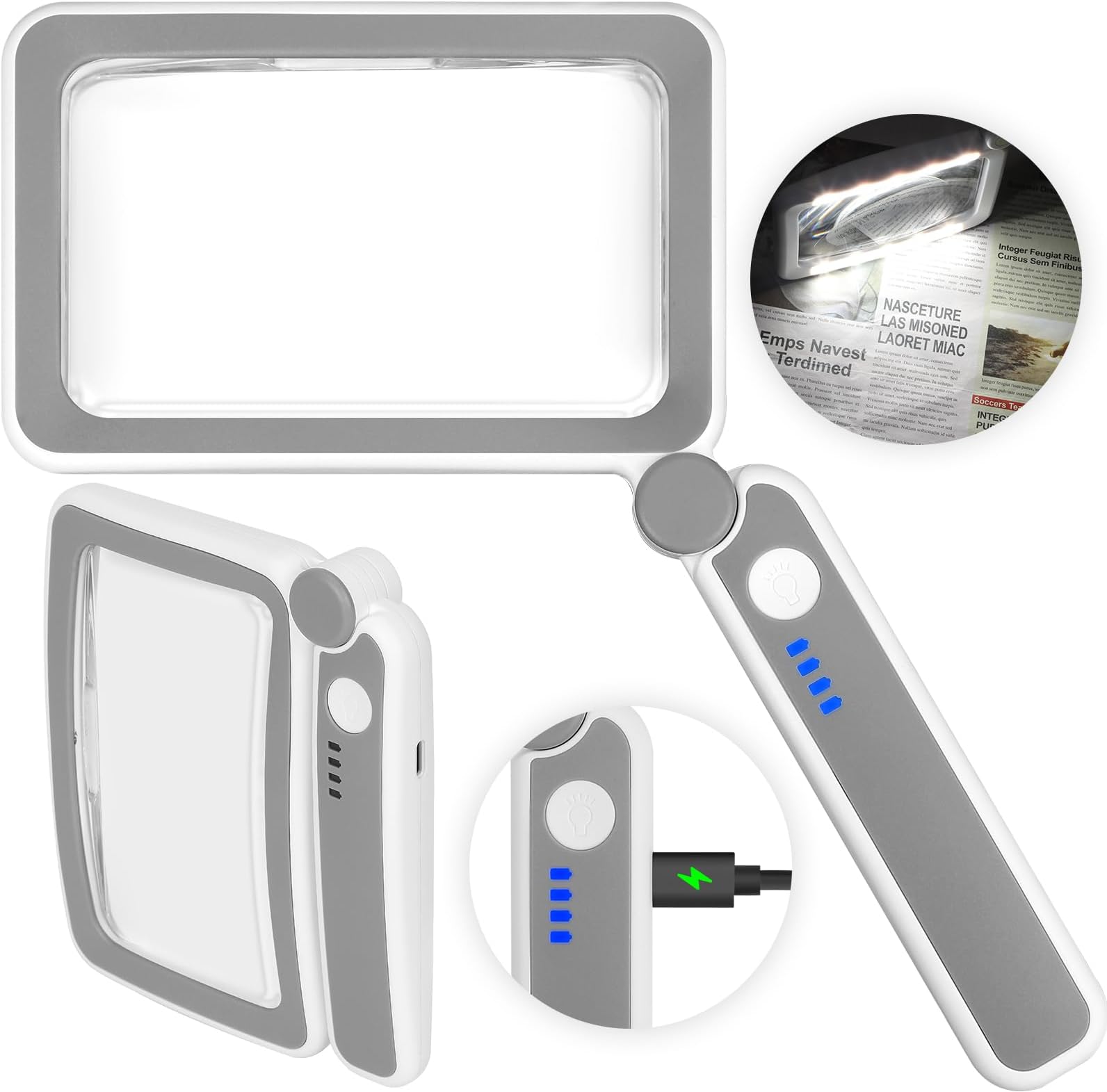Eschenbach OPTIK Lupe Handlupe mit LED-Beleuchtung mobiluxLED 75x50mm ...