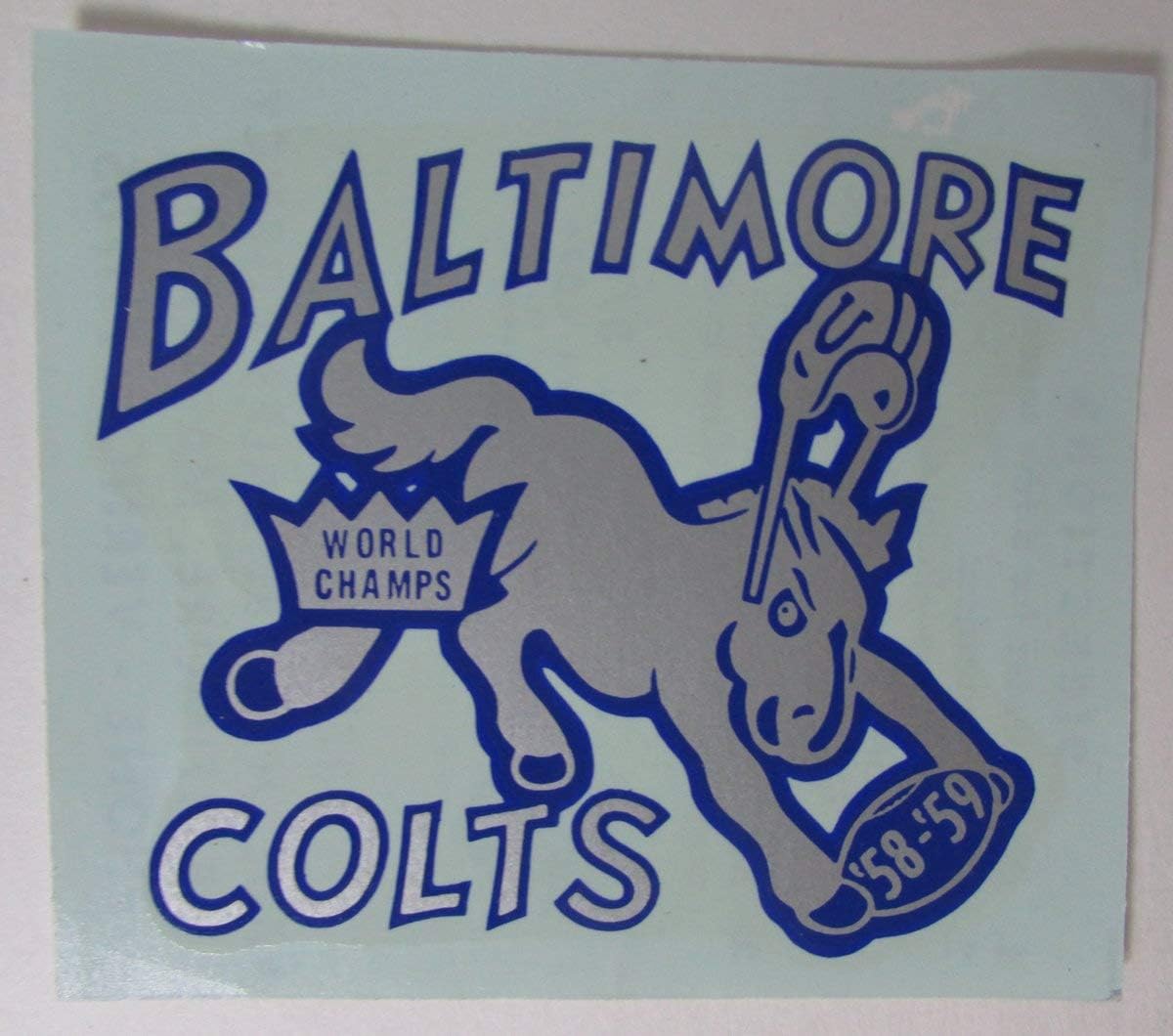 1958-59 Baltimore Colts World Champs Decal Sticker from Nat. Decal Corp ...