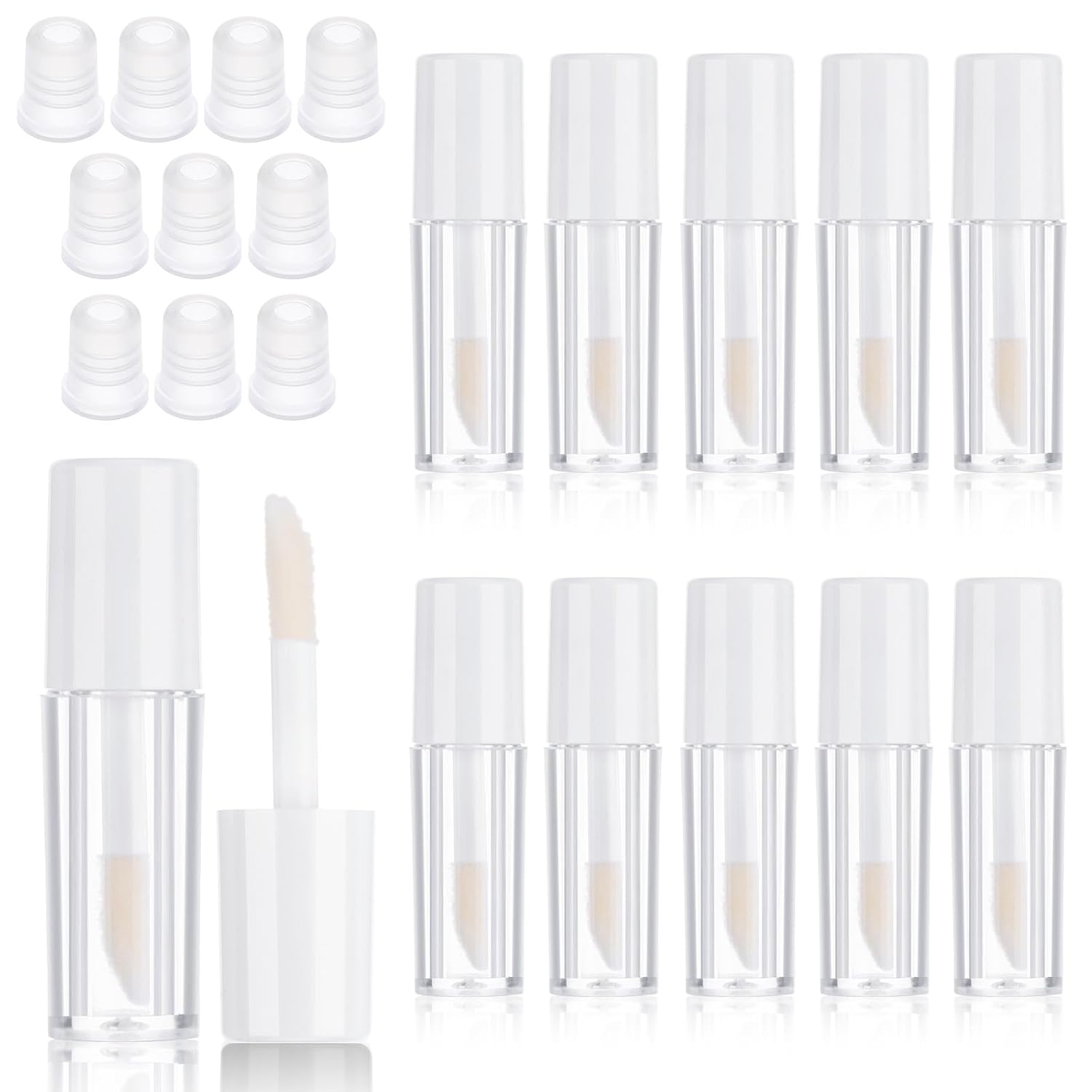 Amazon.com: 10PCS Mini Lip Gloss Tubes, 1.2 ml Clear Refillable Empty ...